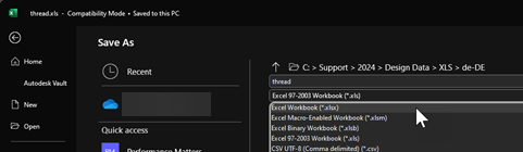 "Loading the thread data table. Please wait." is shown in a hover textbox when selecting a ...