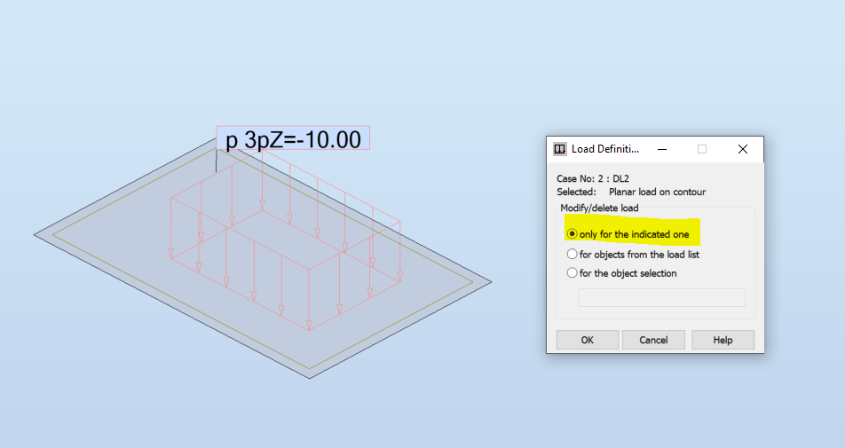 Graphical modification of planar contour load does not work in Robot Structural Analysis