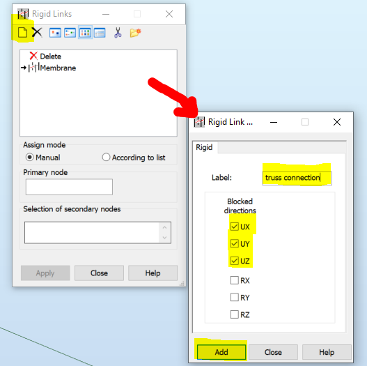 How to simulate connection of upper and lower truss chord with beam ...