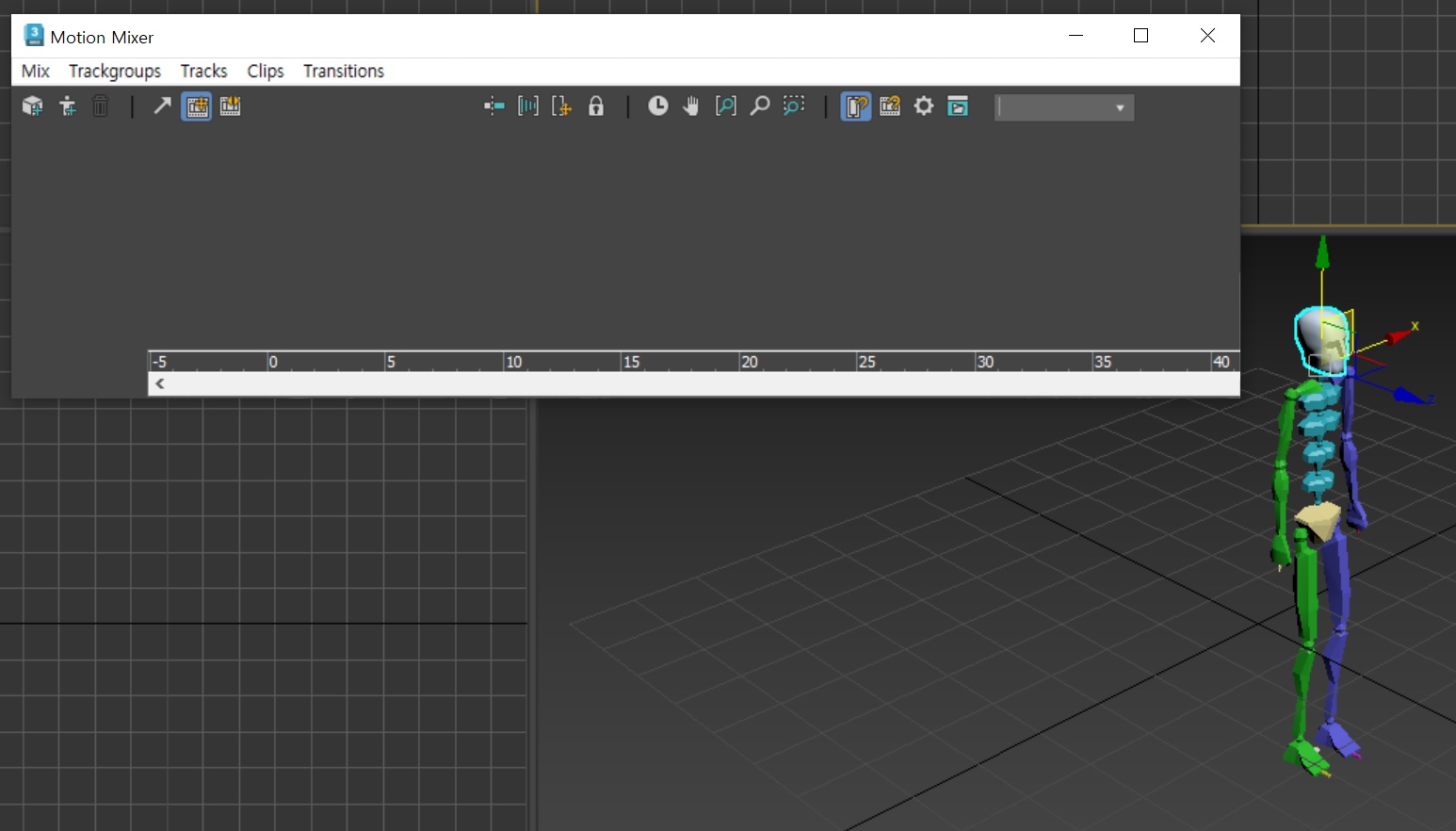 Motion Mixer working environment does not appear normal 3ds Max 2023