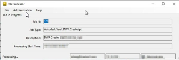 Vault Job Processor stuck in Processing state during DWF publish