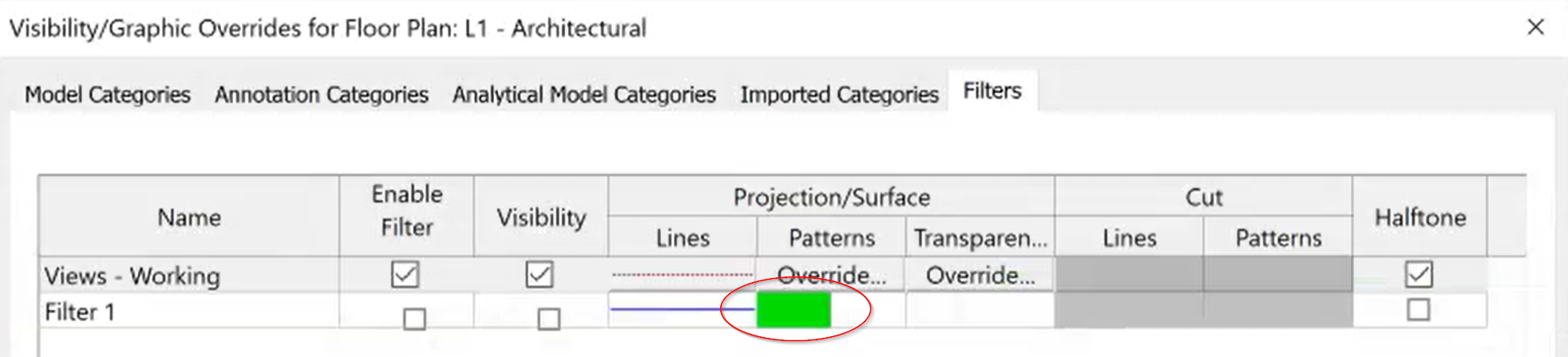 How to change the color of detail items in Revit