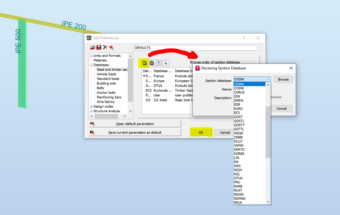 Section shapes not presented for model in Robot Structural Analysis