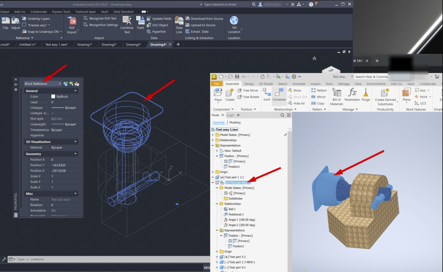 Converting Inventor Assembly Components to an AutoCAD Block
