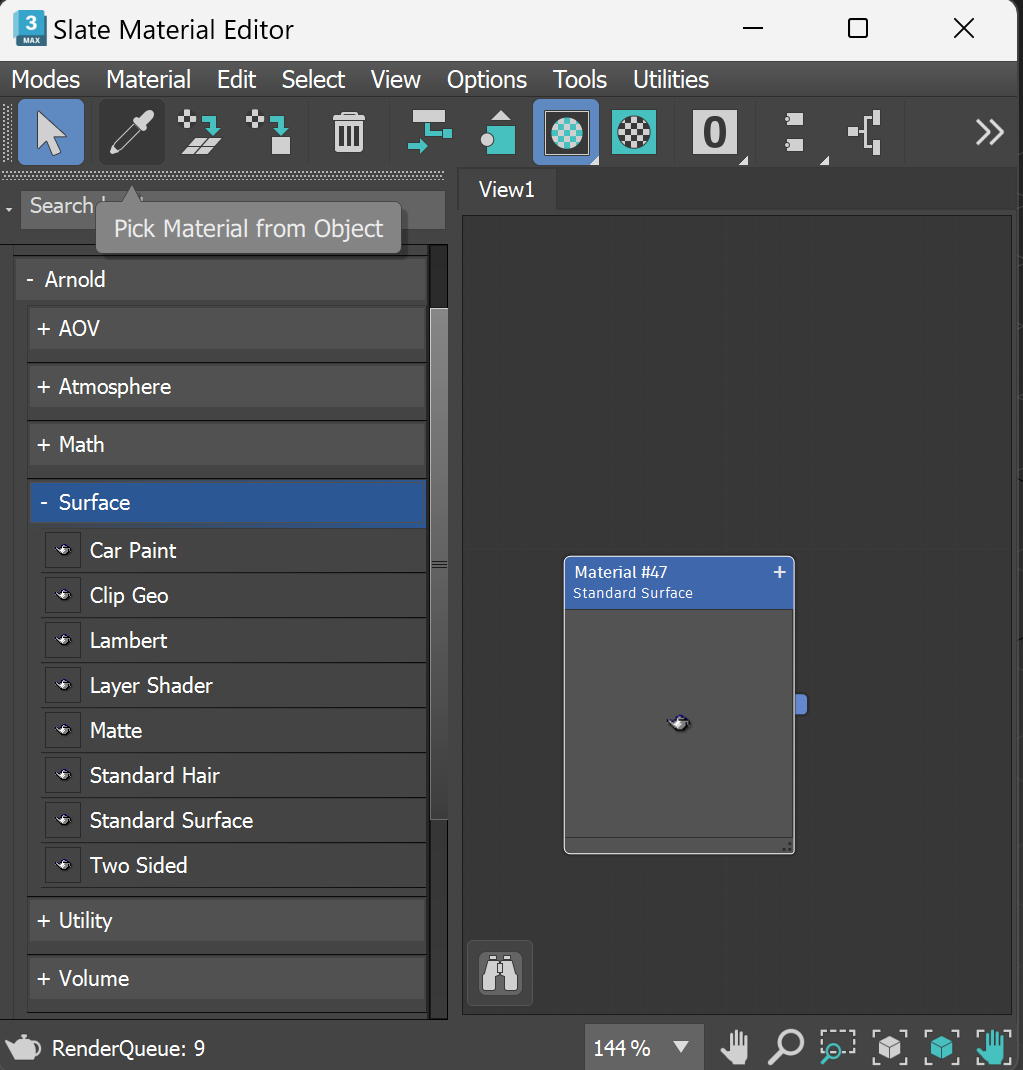 Material Icons in Slate Material Editor are displayed as tpots in 3ds Max