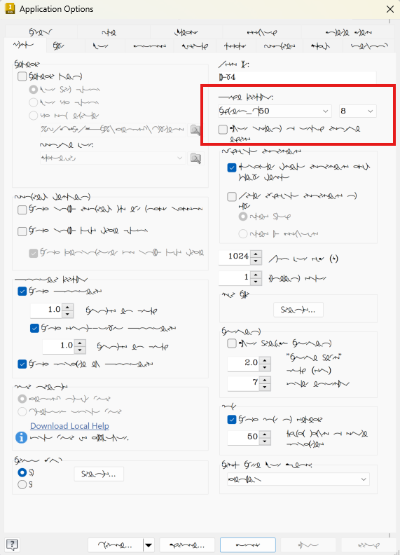 Text font for dialog boxes, browsers, and title bars are appearing as different symbols in Inventor.