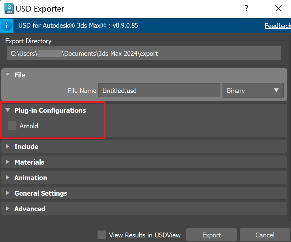 V-Ray Plugin is missing from the USD exporter in 3ds Max