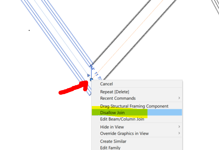 How to unjoin physical beams created for analytical model exported from Robot Structural ...