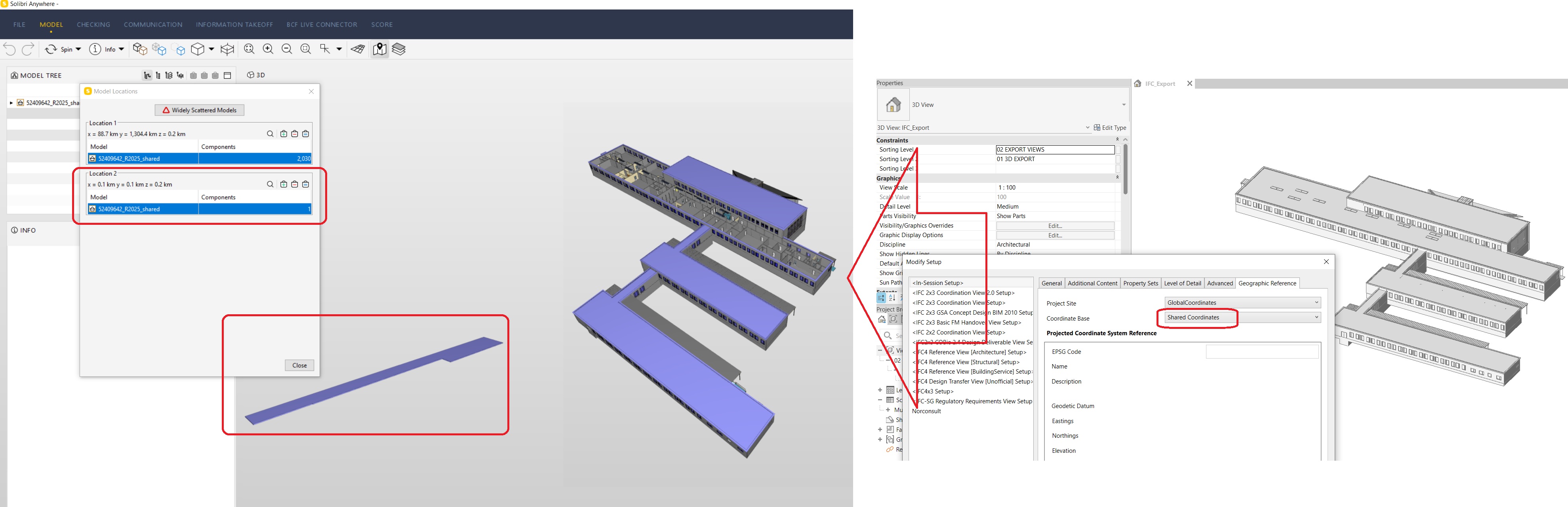 Roof moves when exporting to IFC from Revit