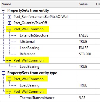 "LoadBearing"에 대한 사용자 매개변수를 Revit에서 IFC 내보내기를 위한 유형 매개변수로 사용