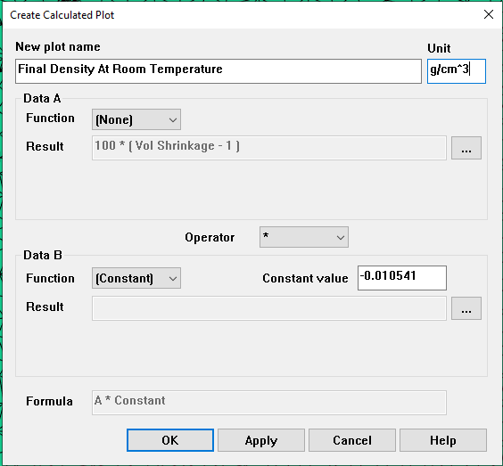 How to create a density plot at room temperature in Moldflow