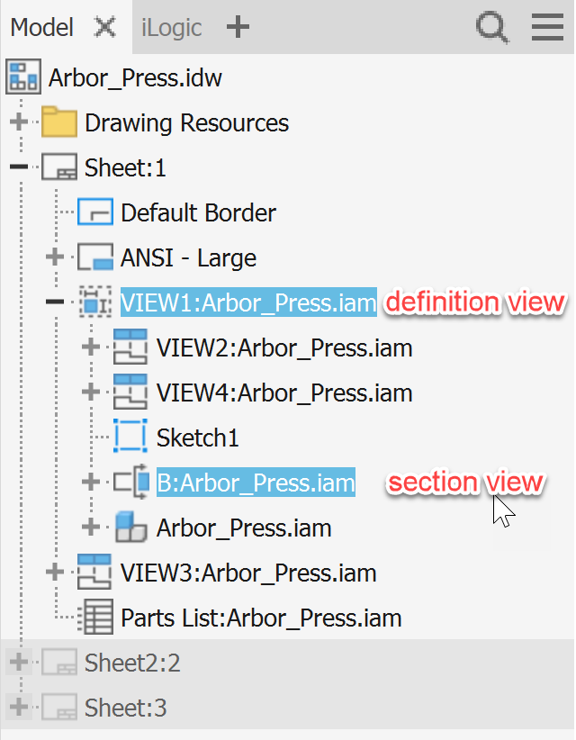 How To Copy A Section View To Another Drawing Sheet In Inventor