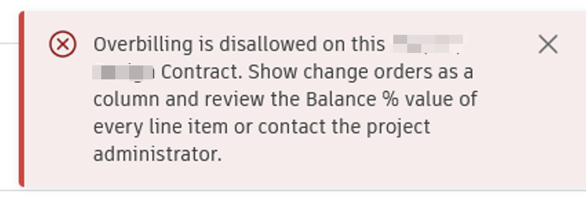 "Overbilling is disallowed" error message when attempting to submit a cost pay app in BIM 360