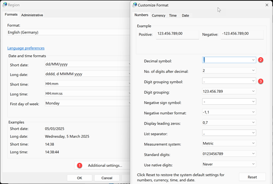 Decimal separator of referenced parameter not as expected in Inventor drawing dimension text