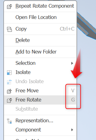 Is there another way than by using the Free Rotate tool to rotate the component in Inventor assembly