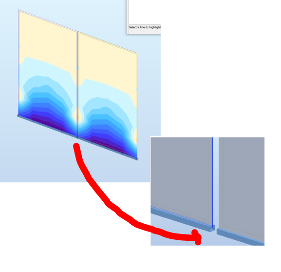 Non symmetrical results for wall split with linear release in Robot Structural Analysis