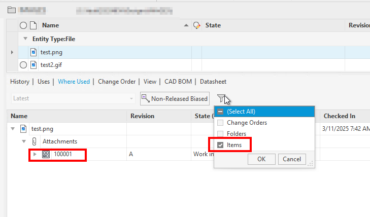 No Item is shown in Item tab in Vault Thin Client when file is attached to Item