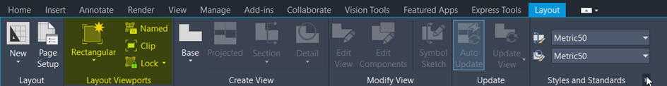 Insert View icon is missing from Layout ribbon tab in AutoCAD Architecture