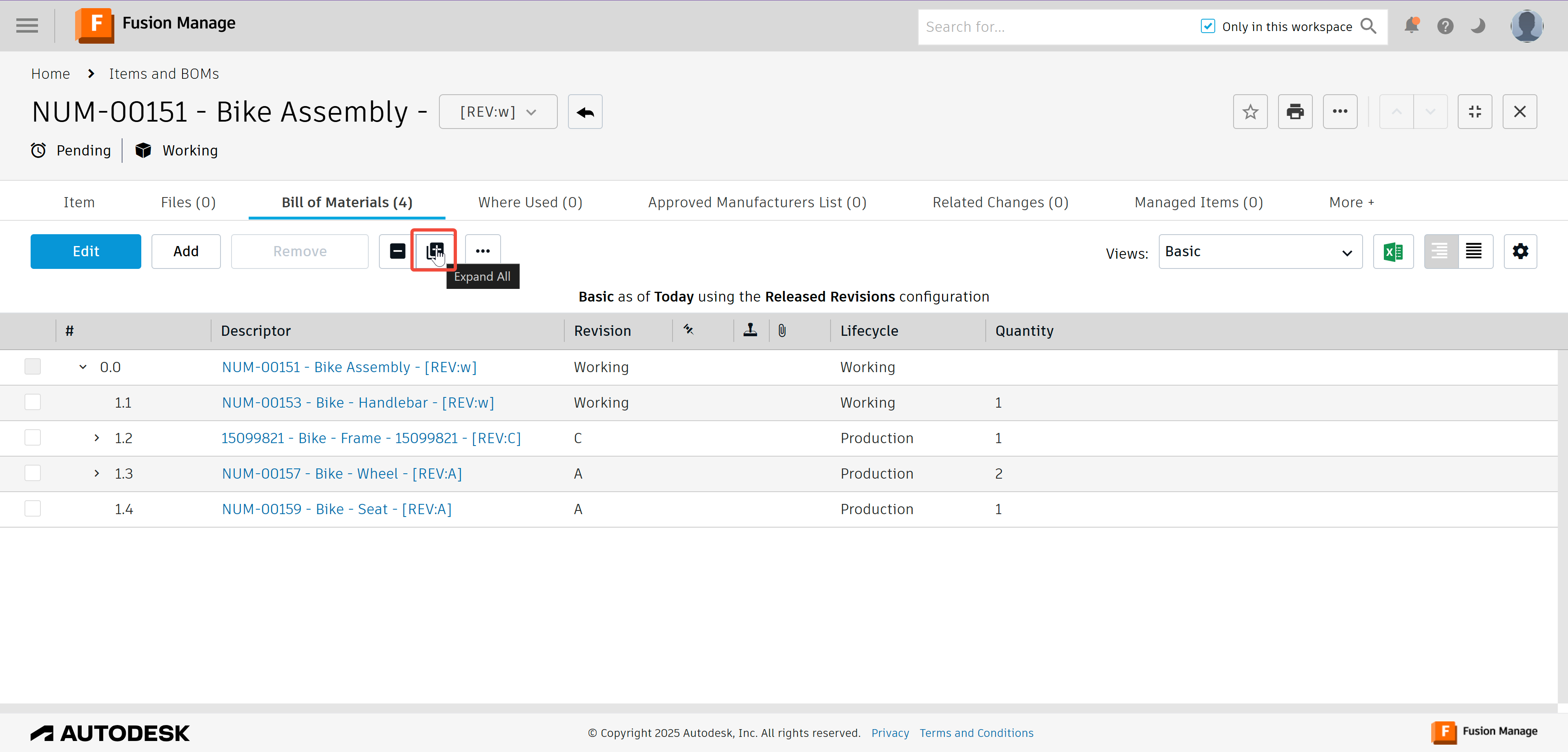 How can I export BOMs in Fusion Manage
