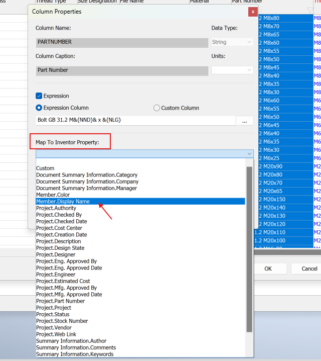 How to get the Part Number of a content center part which is placed as custom displayed in the ...