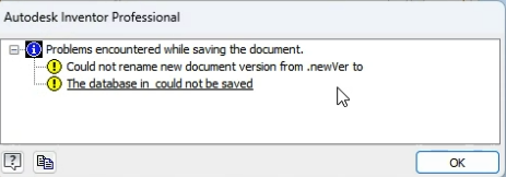 "The system cannot find the path specified" when trying to save specific Inventor files stored ...