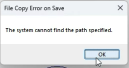 "The system cannot find the path specified" when trying to save specific Inventor files stored ...