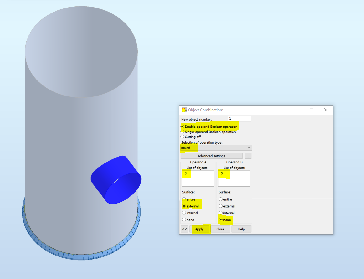 How to create opening in a cylinder (cylindrical surface) in Robot ...