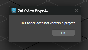 Cannot set active project to a different location in 3ds Max