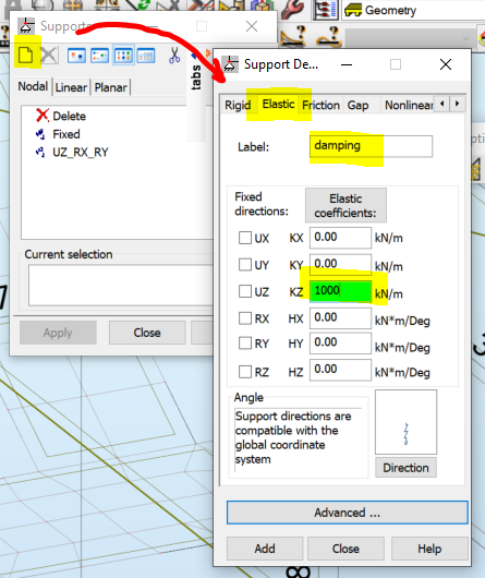 How to define nodal damping in Robot Structural Analysis