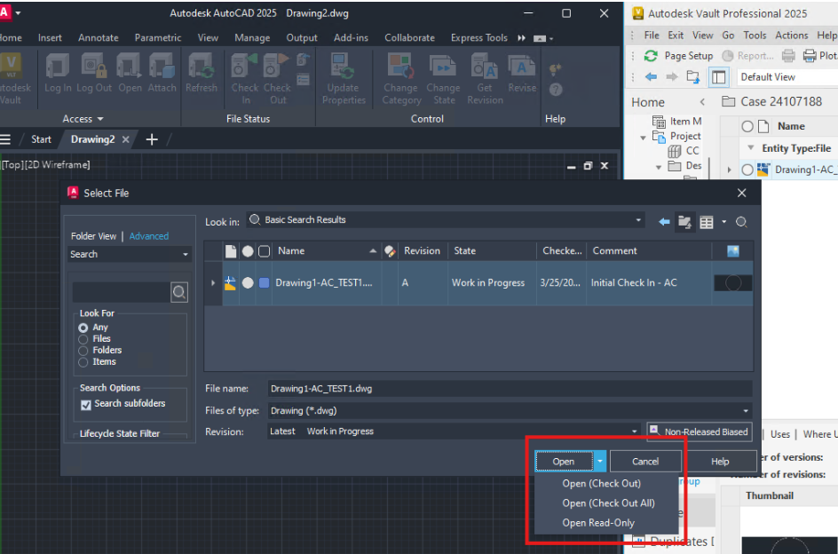 Is Drag and Drop Functionality from Autodesk Vault into AutoCAD supported?