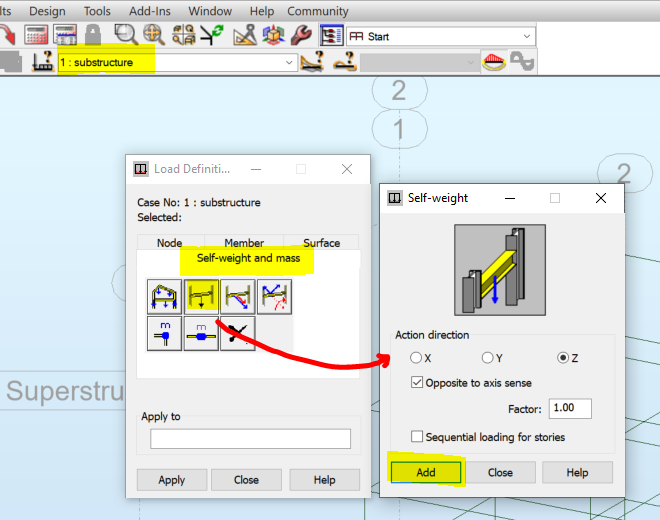 How to consider mass of selected model part while modal analysis in Robot Structural Analysis