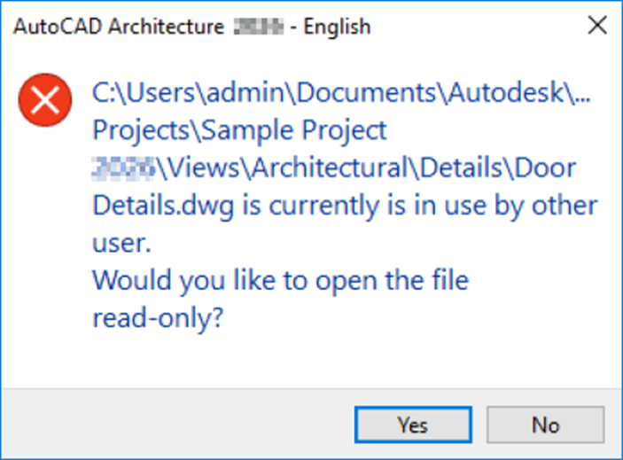 "File in Use" error when opening a drawing in Project Navigator (tab "Views") in AutoCAD ...