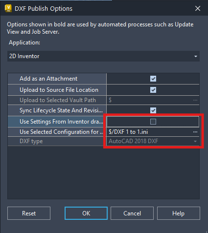 How to Create a DXF File in 1:1 Scale in Vault, Regardless of the Inventor Drawing Scale