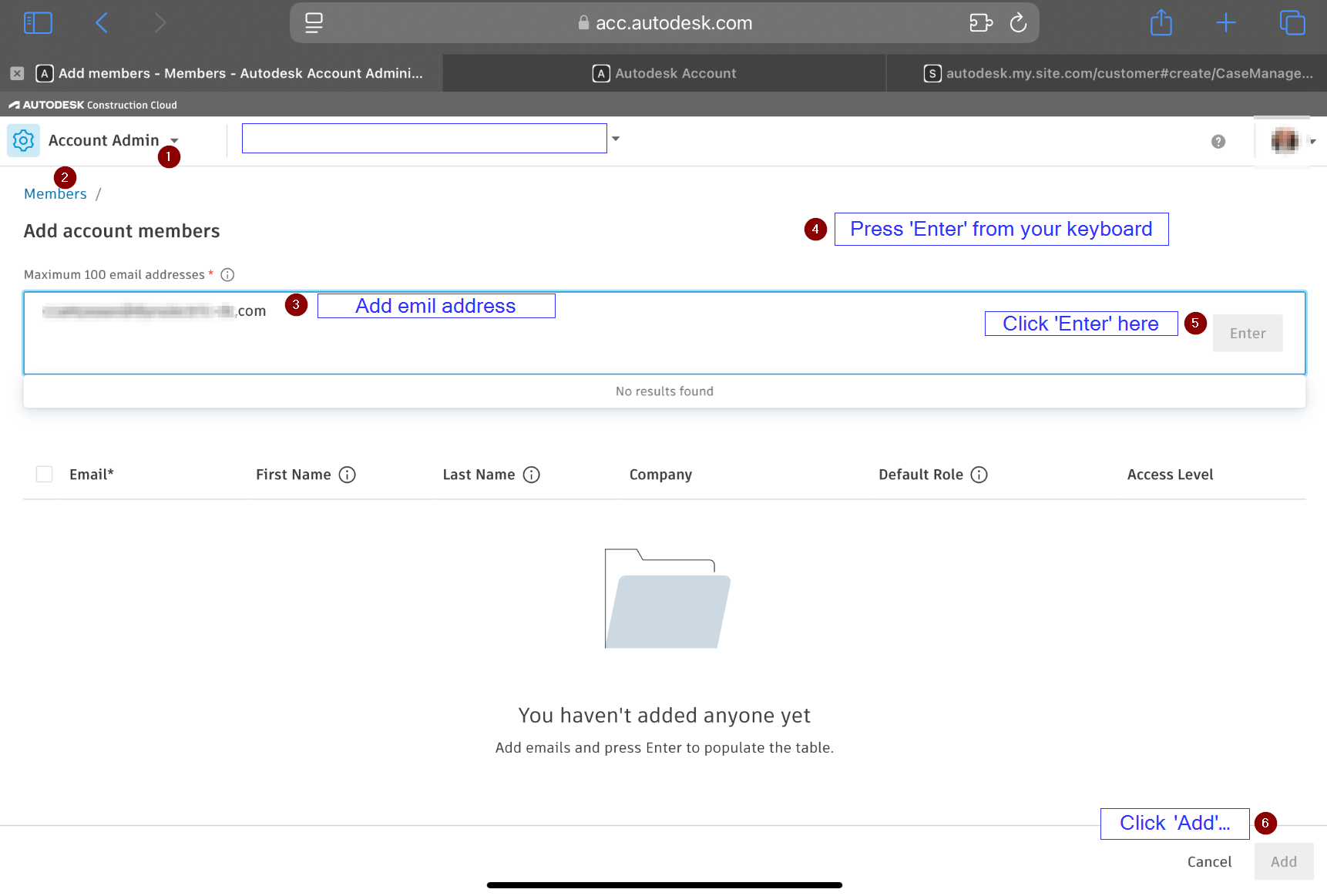 Email Does Not Automatically Populate in Autodesk Construction Cloud (ACC) Account Admin When ...