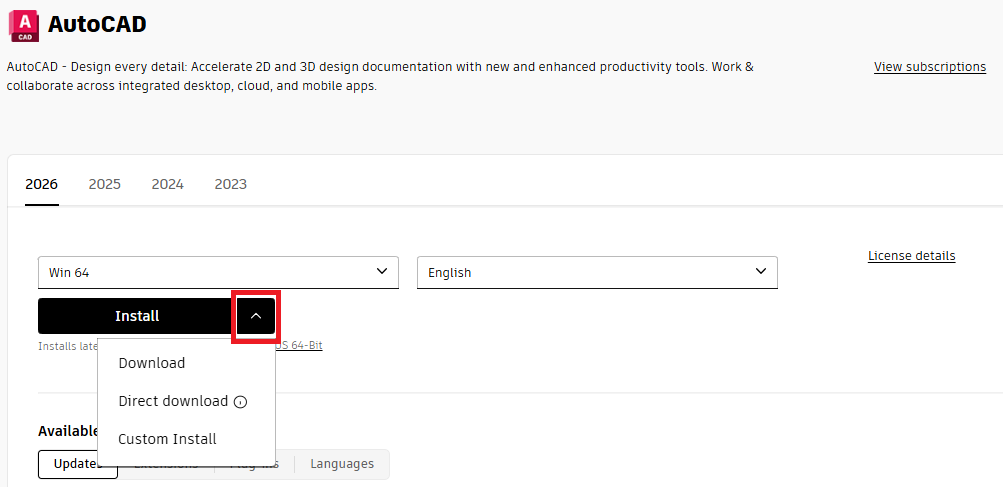 了解 Autodesk Account 中的下载方法