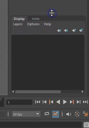 Display Layer Editor tab missing in Maya