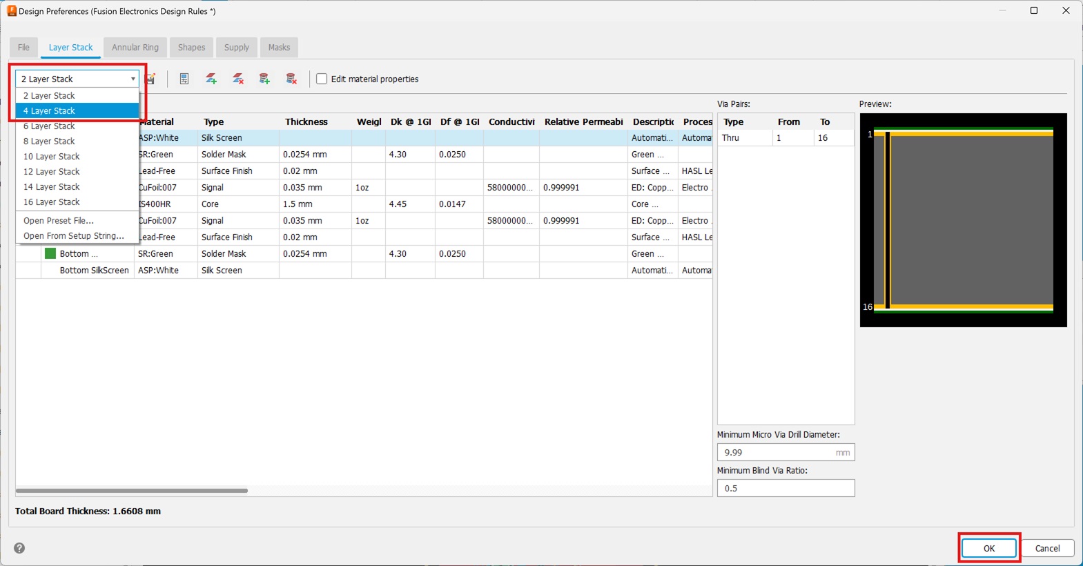 How to access a 4 layer board in EAGLE and Fusion