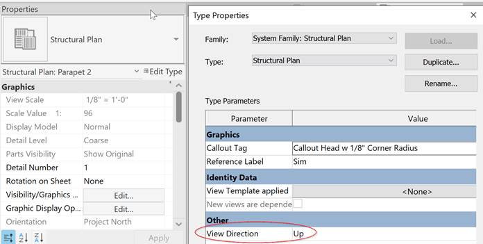 How to set "View direction" to "Up" in Revit