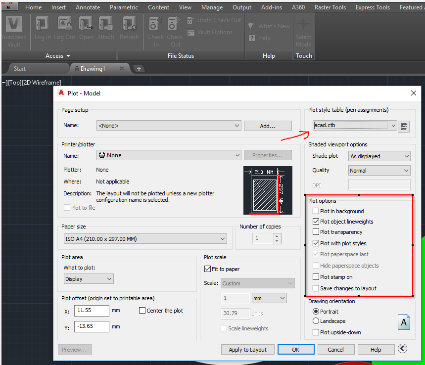 How to publish monochrome or custom plot style PDF from AutoCAD DWG with Vault Job Processor