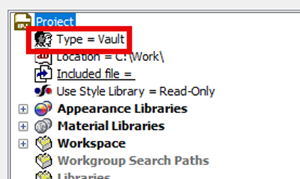 Using a single Inventor Project with Vault