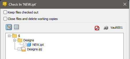 Using a single Inventor Project with Vault