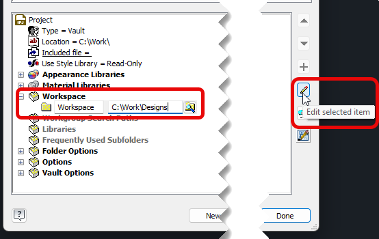 Using a single Inventor Project with Vault