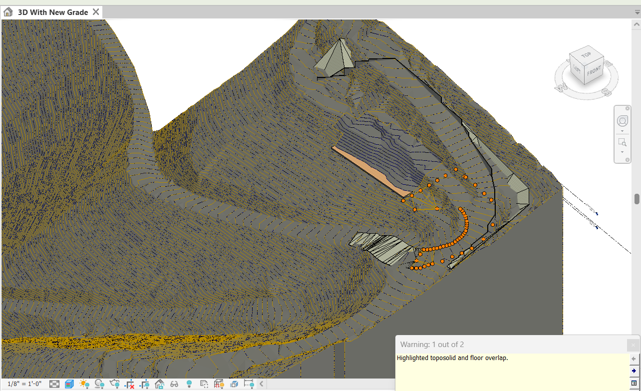 "Highlighted toposolid and floor overlap" message is received when ...