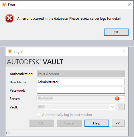 Vault 客户端无法连接 Vault Server 日志显示“与 SQL Server 建立连接时发生与网络相关或特定于实例的错误”。