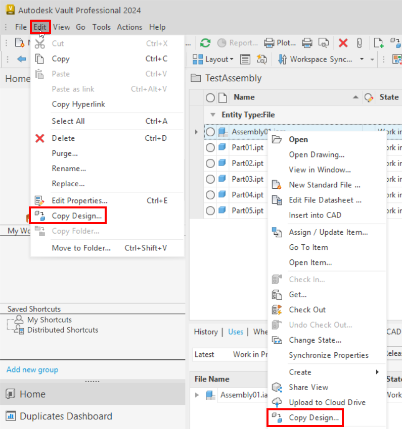 How to copy assemblies including references with Prefix and Suffix ...