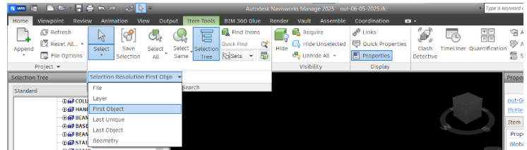 Navisworks does not display Tekla properties from IFC File
