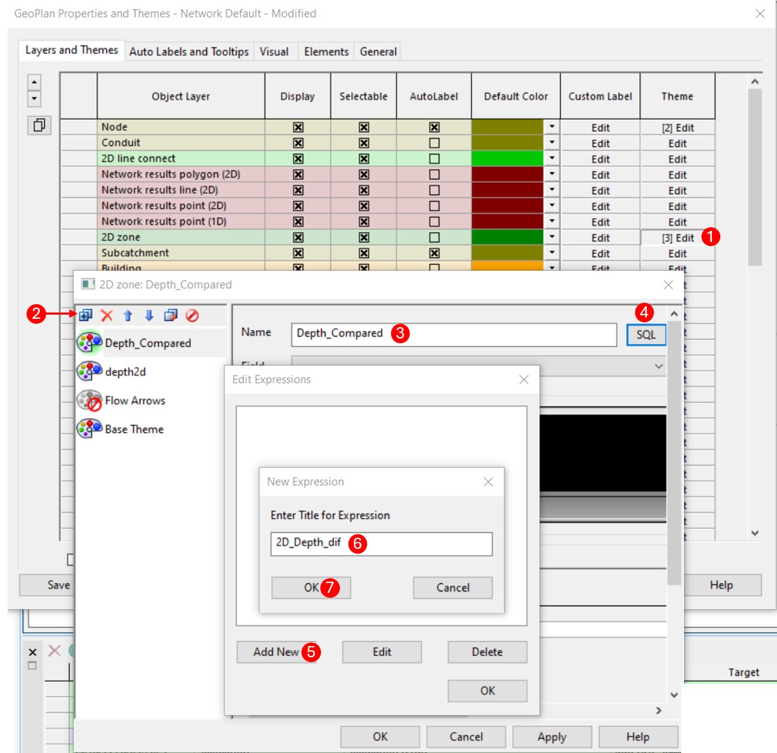 How to compare water depths in 2D zone between two simulations in InfoWorks ICM