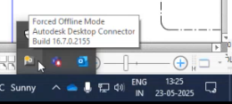 "Forced Offline Model" is displayed in Desktop Connector