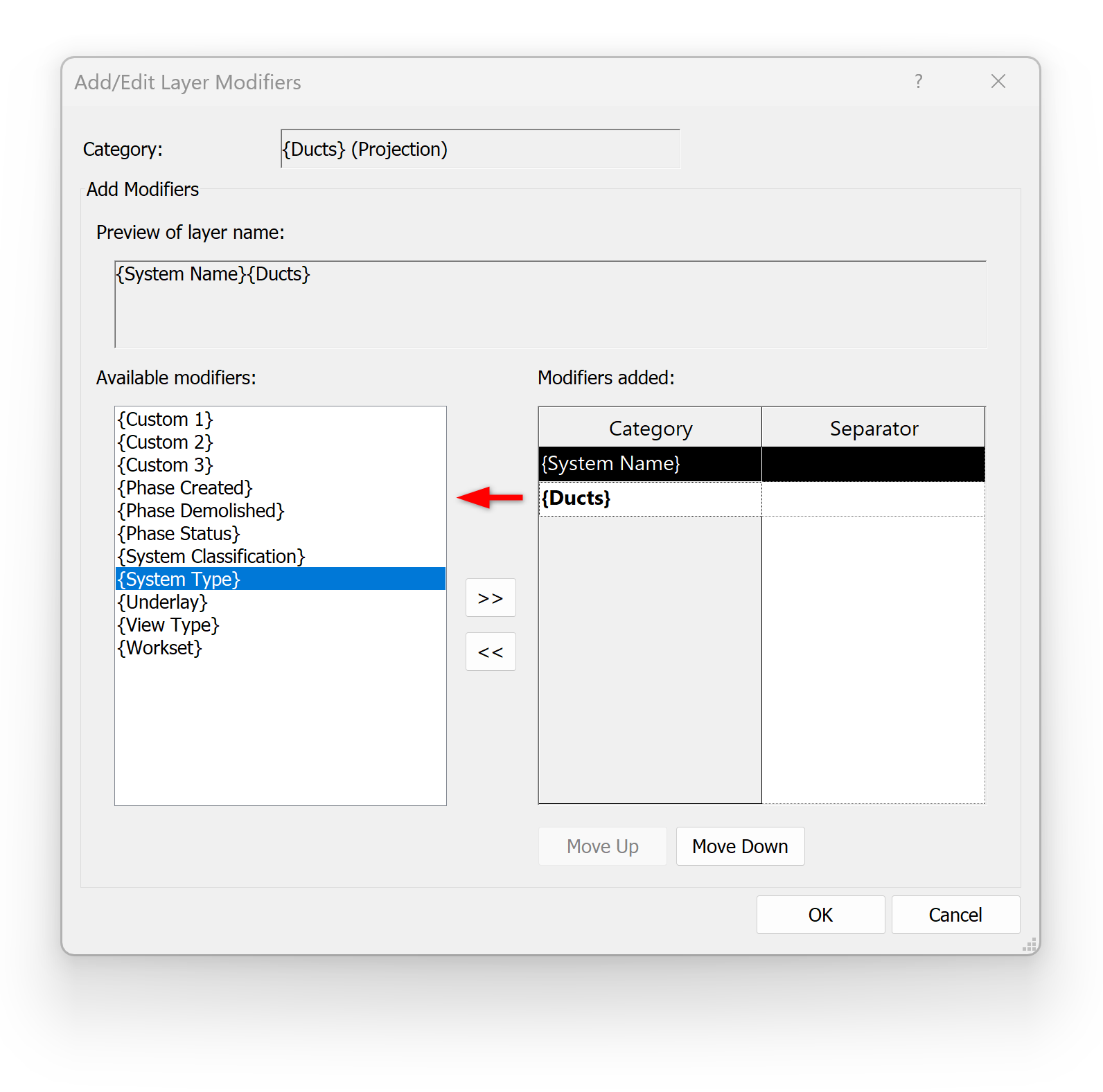 Remove category from layer modifiers when exporting to DWG in Revit