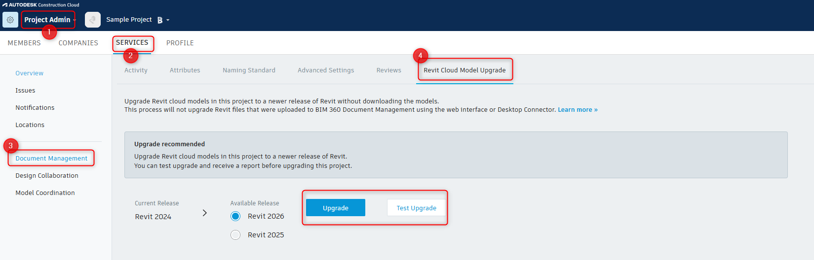 How To Upgrade The Revit Cloud Model In Bim 360